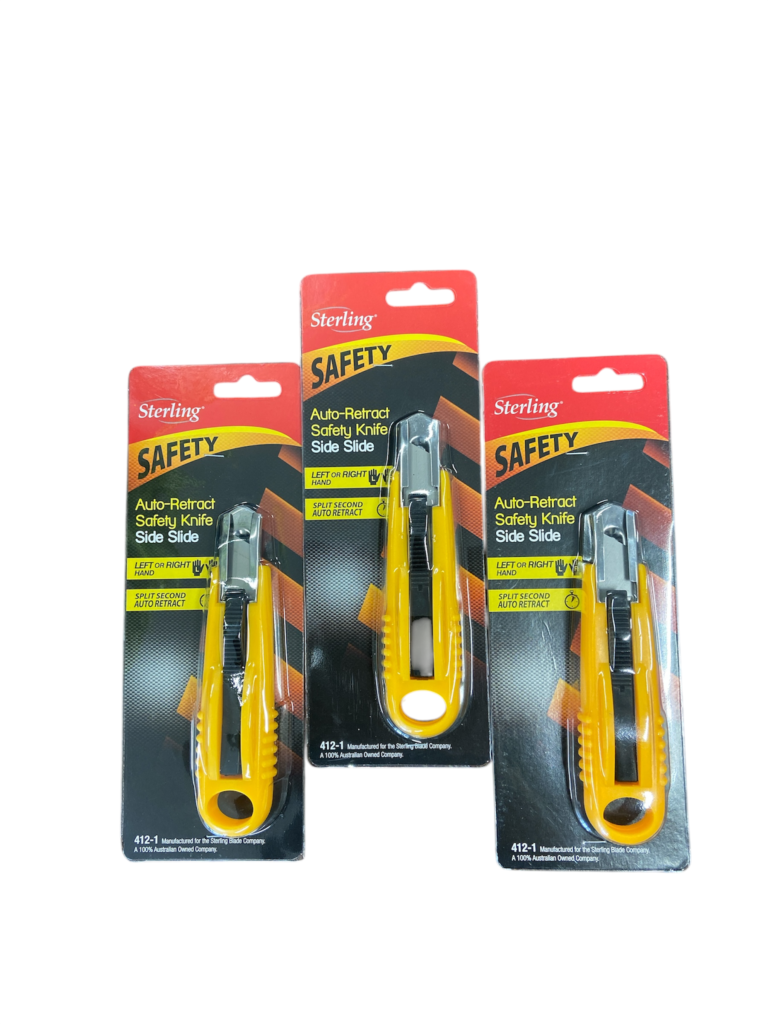 Knives/Blades → Knives → | Safety Slide Self Retracting Knife | 12/carton